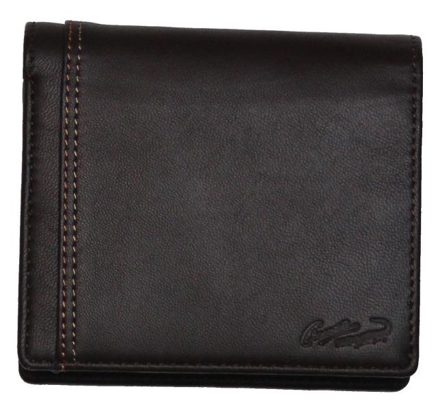 (クロコダイル)Crocodile 羊革 二つ折り財布 BOX型小銭入れタイプ/81cr63/チョコ44