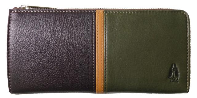 [ハッシュパピー] Lファスナー長財布 HP0457 ダークブラウン