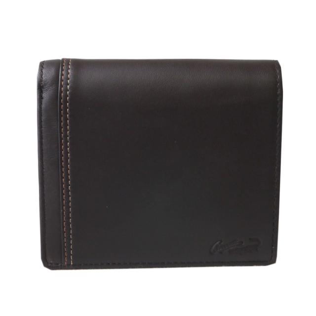 [クロコダイル] 2つ折り財布 パスケース付 81CR65 ダークブラウン