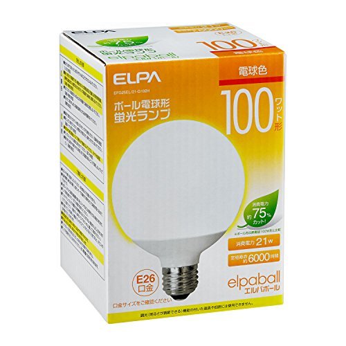 （まとめ買い） ELPA 電球形蛍光灯Ｇ形 １００Ｗ形 EFG25EL/21-G102H 【×3】