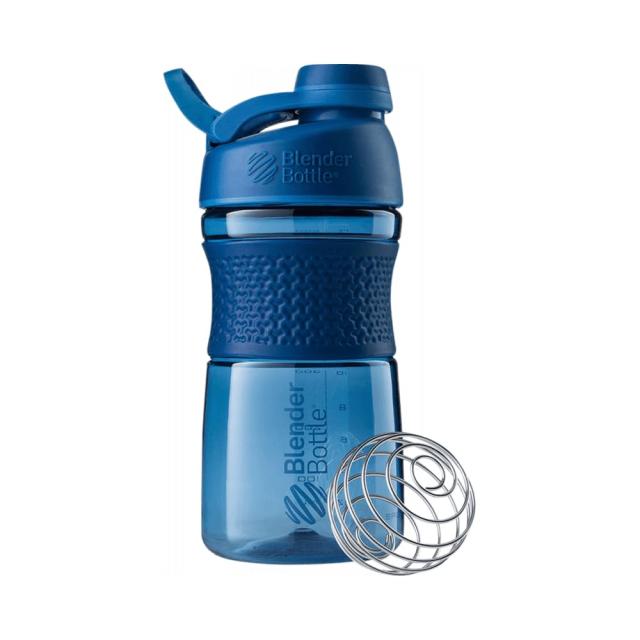 BlenderBottle SportMixer シェーカーボトル プロテインシェイクやプレワークアウトに最適 20オンス ネイビー