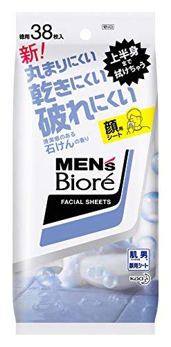 花王 メンズビオレ 洗顔シート 清潔感のある石けんの香り 卓上用 38枚入 × 12個セット