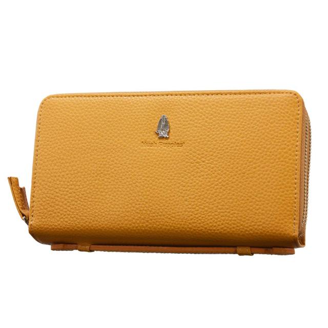[ハッシュパピー] 長財布 ラウンド 全6色 ダブルファスナー 取っ手付き 牛革 HP1081 0W-HP1081 (イエロー（52）)
