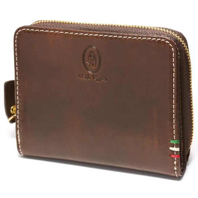 [ハッシュパピー] 財布 2つ折り 小銭入れあり ラウンドファスナー ルクス 牛革 キャッシュレス コンパクト ミニ財布 スマートウォレット HP20