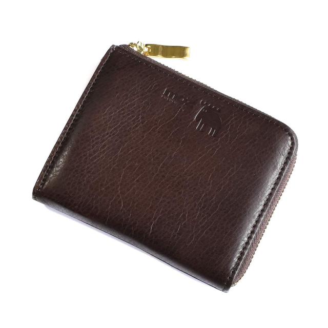 [モズ] moz 短財布 レディース メンズ 本革 薄マチ L字ファスナー 財布 【NO.86071】 (チョコ)