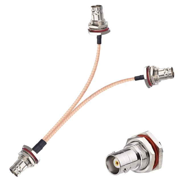 onelinkmore BNCアンテナアダプタースプリッターケーブル BNCオス-デュアルBNCメス Vタイプ BNCアダプター 50ohm 15cmの通販はau PAY マーケット - FU ...