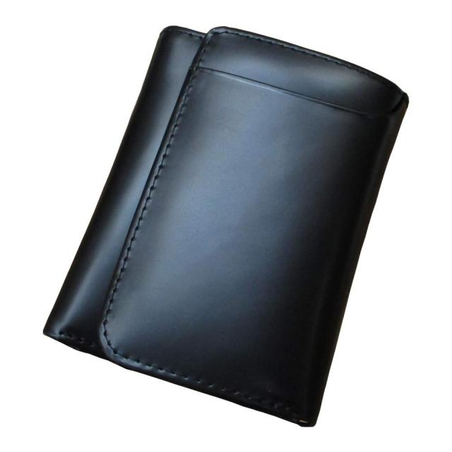 [マトゥーリ] エグゼクティブ コードバン 馬革 三つ折り財布 コンパクトウォレット MR-089 BK