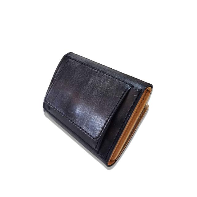 [タチヤ] 日本製 ブライドルレザー 三つ折り財布 50410QG (ネイビー)