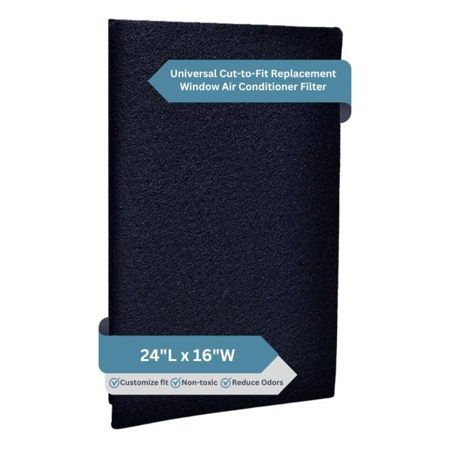 カットトゥフィット 交換用ウィンドウエアコンフィルター 24インチ x 16インチ ユニバーサルサイズ ACユニットろ過パッド ほこり、花粉、ペットの
