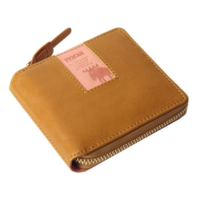 [モズ] ラウンドファスナー二つ折り財布 小銭入れあり square(スクエア) 86091 キャメル