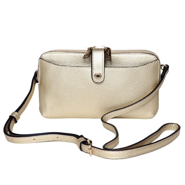 [Pisoraro] ピソラロ ウォレットショルダー スマートフォン収納付き 斜め掛け ゴールド 多機能 PR184 GOLD