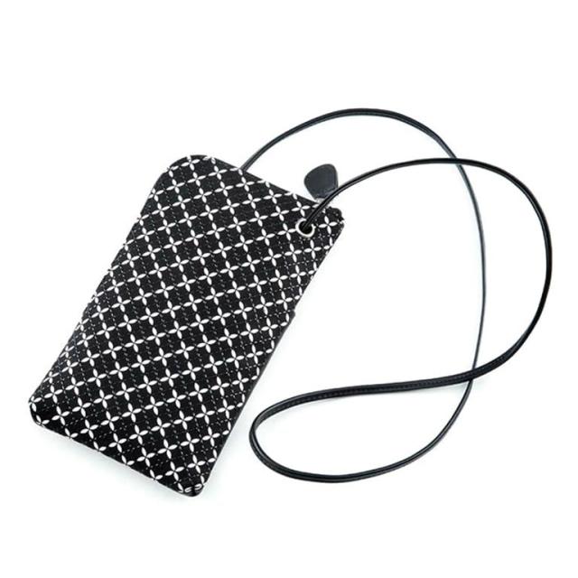 [印傳屋] いんでんや 印伝 スマホ ポシェット そよか 伝統工芸品 甲州印伝 鹿革 漆 オリジナル ブランド (No.8811)