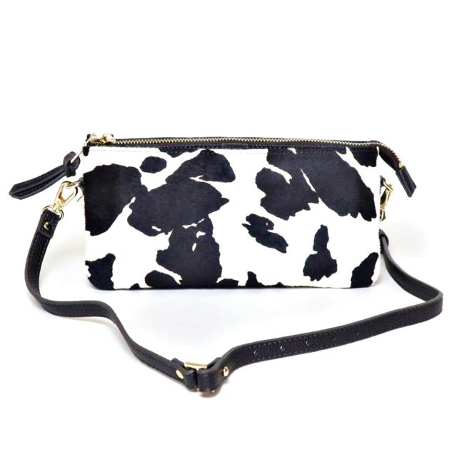 [Pisoraro] ピソラロ ウォレットショルダー 多機能財布 スマートフォン収納 斜め掛け アニマル ホルスタイン柄 PR239 HOLSTEIN