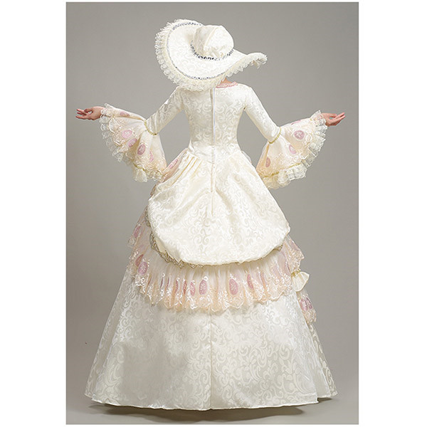 【送料無料】ロココ舞台服 ステージ衣装 プリンセスライン 演劇 Vネック ドレス 宮廷服ドレス ベージュ オペラ声楽 ハロウィン 中世貴族風 豪華お姫様ドレス 舞台衣装やステージ衣装 送料無料】ロココ舞台服 ステージ衣装 プリンセスライン 演劇 Vネック