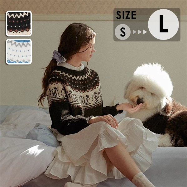 セーター レディース クリスマス ニット クリスマスセーター ニットセーター Xmas Christmas サンタ服 長袖 トップス ゆったり 秋冬 シンプル カジュアル 上品 おしゃれ 可愛い 暖かい ブラック ホワイト