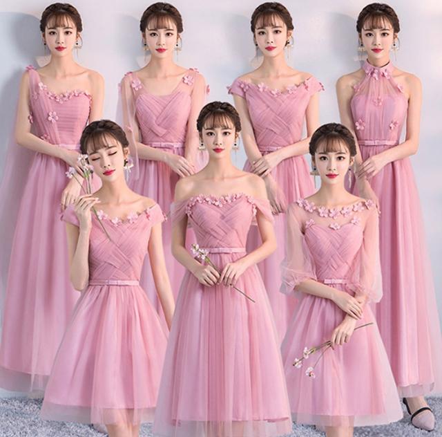 【送料無料】ブライズメイド ドレス 膝丈ドレス  二次会 小さいサイズ 結婚式 体型カバー 半袖 オフショルダー 長袖 謝恩会 二次会 卒業式 花嫁 ピアノ 発表会 ドレス 演奏会 20代 30代