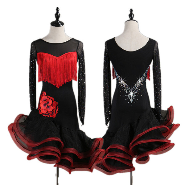 【送料無料】 ラテン衣装 社交ダンス ラテンドレス ワンピース セクシー キャバ ダンス衣装 スタンダードラテンドレス 練習着 舞踏会 演出用 発表会ドレス