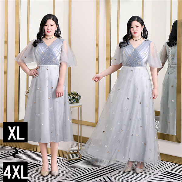 【送料無料】ロングドレス パーティードレス ミモレ丈 ロング丈 袖あり Vネック 大きいサイズドレス 発表会 成人式 結婚式 レディース 2 3 4 5 ワンピース 花嫁 二次会 フォーマルドレス 大人 ピアノ発表会 舞踏会 演奏会 披露宴ドレス