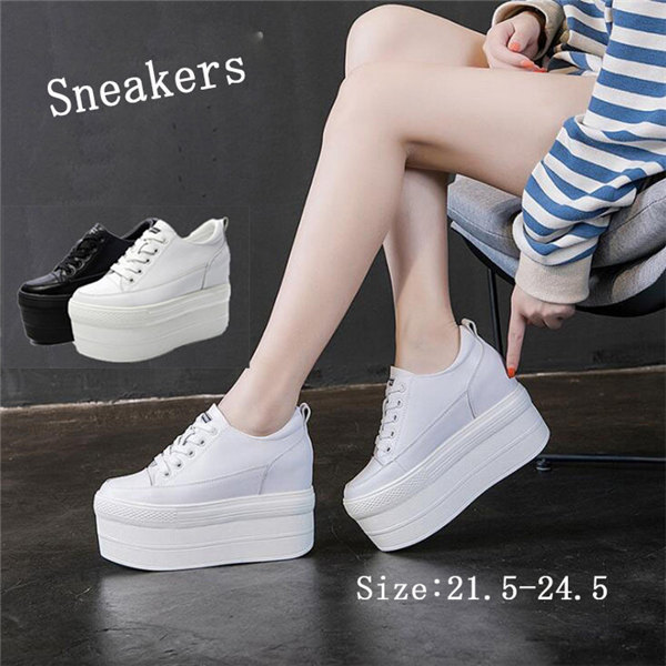 【送料無料】厚底 スニーカー スニーカー シューズ インヒール スニーカー レディース 厚底 黒 白スニーカー編み上げ　レースアップ レディース スニーカー 疲れない靴 レディース スニーカー 靴 シューズ 歩きやすい 厚底 大きいサイズ 本革