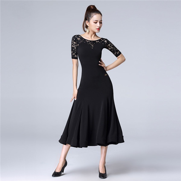 【送料無料】舞台服 練習着社交ダンス ワンピース 大きく広がる レディース シンプル ロングスカート 無地 ダンス衣装 競技ダンス ラテン モダン カラオケ衣装 演奏会 発表会 コーラス タンゴ服 ステージ衣装