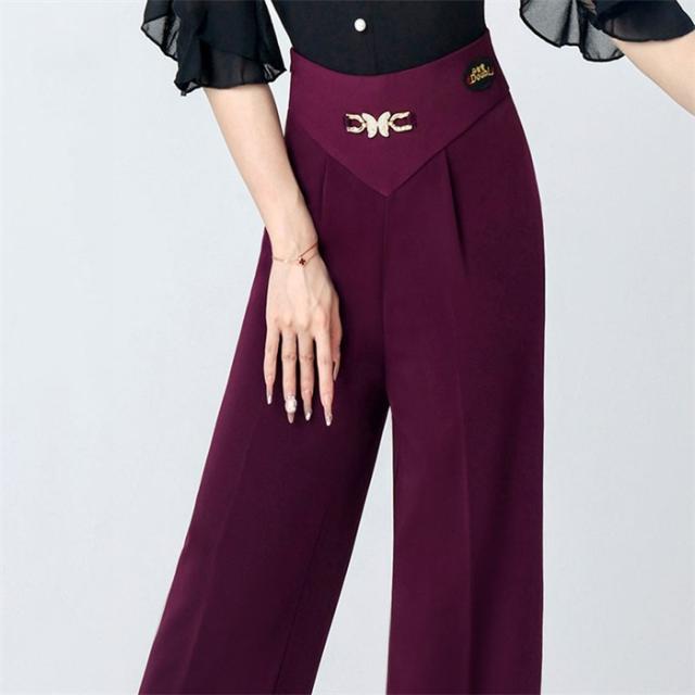 全4色 ダンスパンツ レディース ワイド パンツ ラテンダンスパンツ