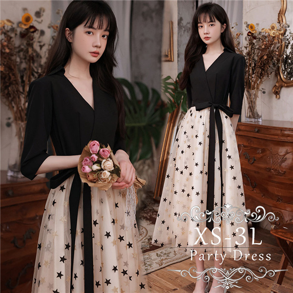 黒 ステージドレス パーティー 衣装 舞台 コンサート 結婚式 音楽会 演奏会用ドレス 発表会用ドレス Aライン チュール プラスサイズ 20代 30代 40代 レディース 二次会 花嫁 洋装 母親 フォーマルドレス パーティードレス