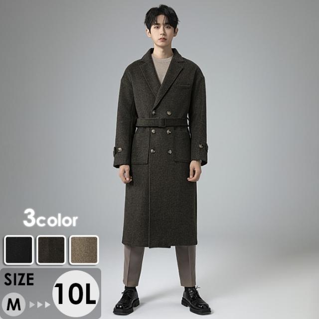 コート メンズ ハイネック 3カラー ビジネス かっこいい 大きいサイズ アウター メンズファッション 防寒 体型カバー おしゃれ 春 秋冬 ブラック カーキ オリーブドラブ 20代 30代 40代