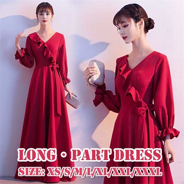 【送料無料】パーティードレス レディース 長袖　カクテルドレス 結婚式 ワンピース フォーマル イブニングドレス お呼ばれ 演奏会 二次会 ピアノ 発表会 披露宴 演奏会 ドレス 大きいサイズ 大人