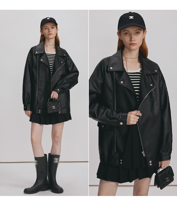 ライダースジャケット レディース レザージャケット ライダース コーデ
