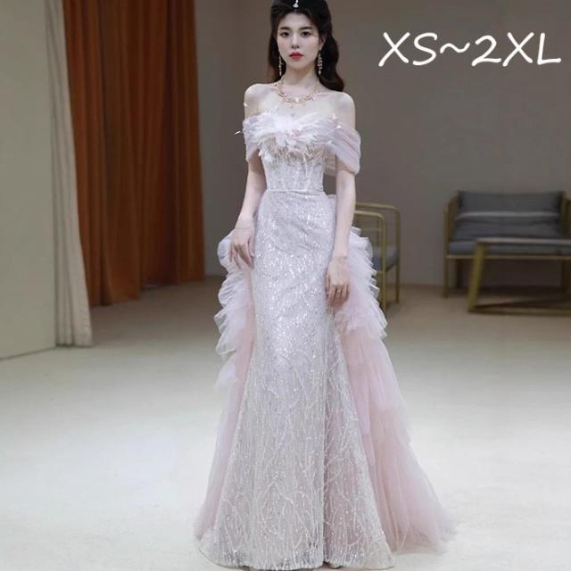 パーティードレス ロング丈 ドレス レディース ピアノ 発表会 結婚式 ワンピース イブニングドレス フォーマル 大人 ドレス エレガント お呼ばれ 二次会 披露宴 演奏会 忘年会 司会ドレス 大きいサイズ