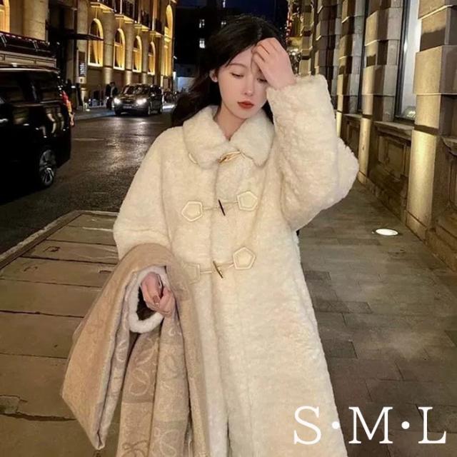 2タイプ ボアコート レディース ロング丈 厚手 コットンなし コットンあり トグルボタン かわいい 秋冬 アウター 小柄さん対応 ふわもこ 防寒 おしゃれ 通勤 通学 ベージュ S M L