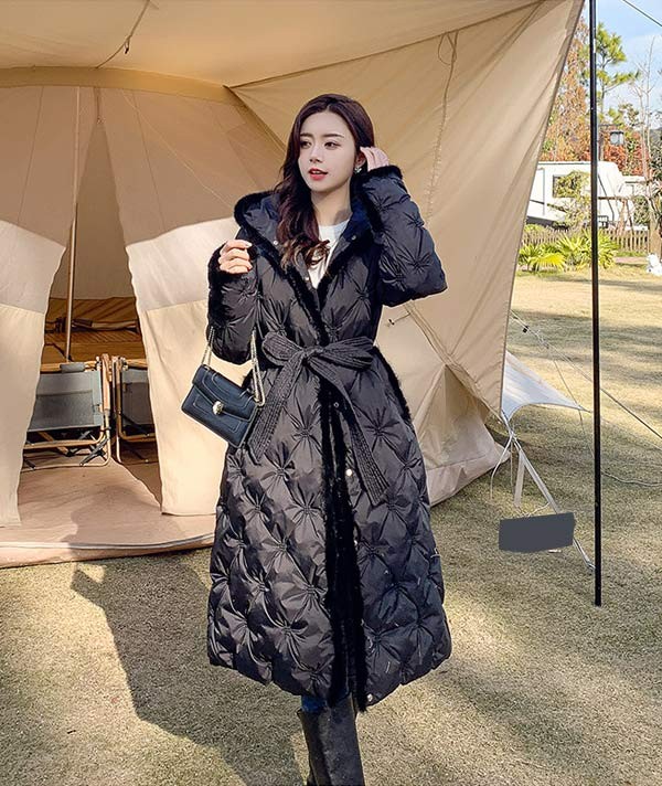 送料無料】ダウンコート レディース ミモレ丈 冬服 ファー ダウン
