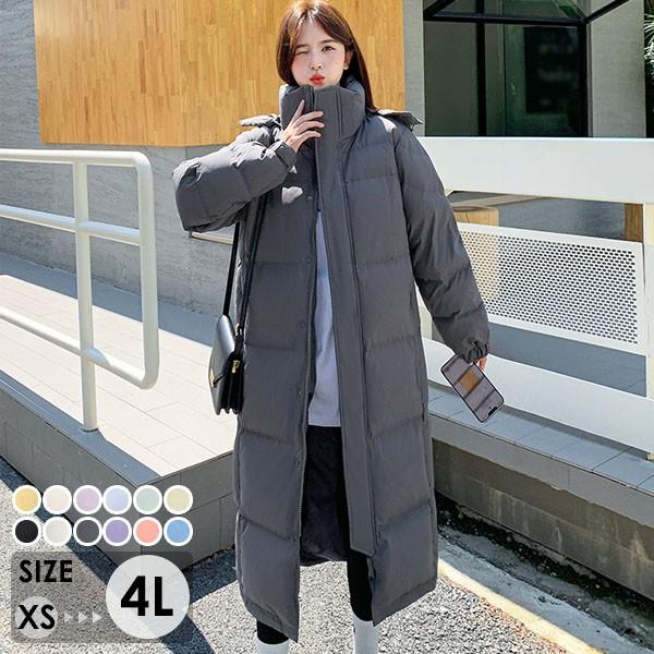 防寒性抜群！ ダウンコート フード付き 90％ダウン レディース ダウン ロング コート 小さいサイズ 大きいサイズ アウター ジャケット 冬 ロングダウンコート おしゃれ シンプル 冬服 防寒 柔らかい 暖かい あったか ブラック