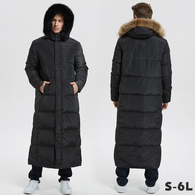 ダウンコート メンズ 大きいサイズ コート ロング ベンチコート ファー付き フード付き 黒 ロングコート 父の日 彼氏 プレゼント カッコイイ アウター ダウン シンプル 冬 冬服 柔らかい 暖かい 防寒 防寒着 紳士 通勤 暖かい あったか
