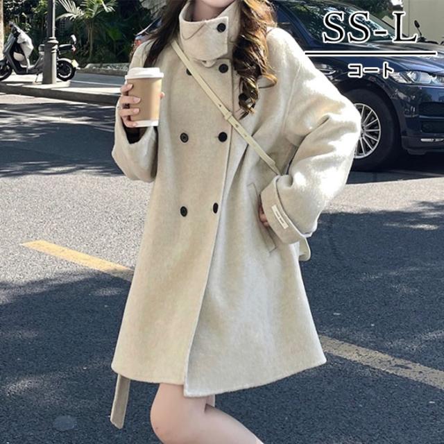 コート サイドカラー レディース ショート丈 小さいサイズ 小柄 ゆったり 秋 冬 冬服 定番 暖かい あったか ロング チェスター コート 韓国