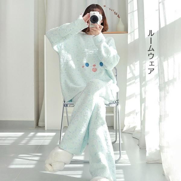 ルームウェア もこもこ パジャマ 冬 長袖 上下セット 寝巻き 部屋着 暖かい あったか 着ぐるみ モコモコ 大人用 ふわふわ 動物 レディース 女性用 ガウン かわいい 可愛い ギフト プレゼント