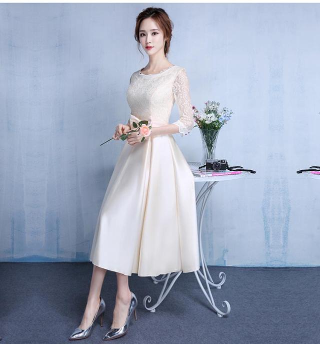 パーティードレス 結婚式 20代 ミモレ丈ドレス 演奏会用ドレス 発表会