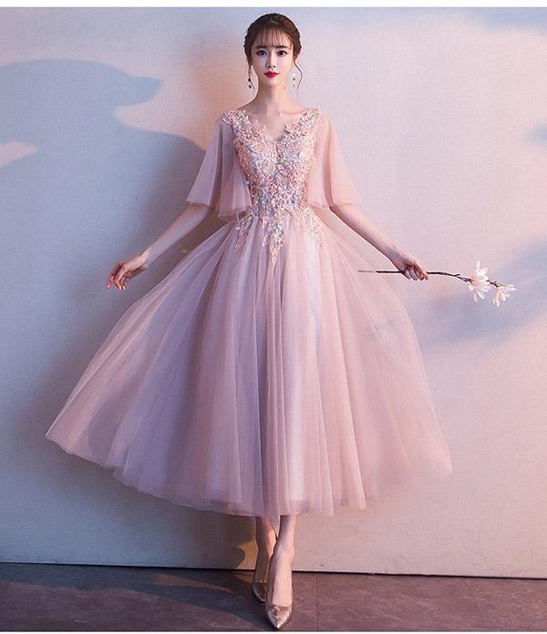 送料無料】パーティードレス 結婚式 ワンピース 袖あり ドレス