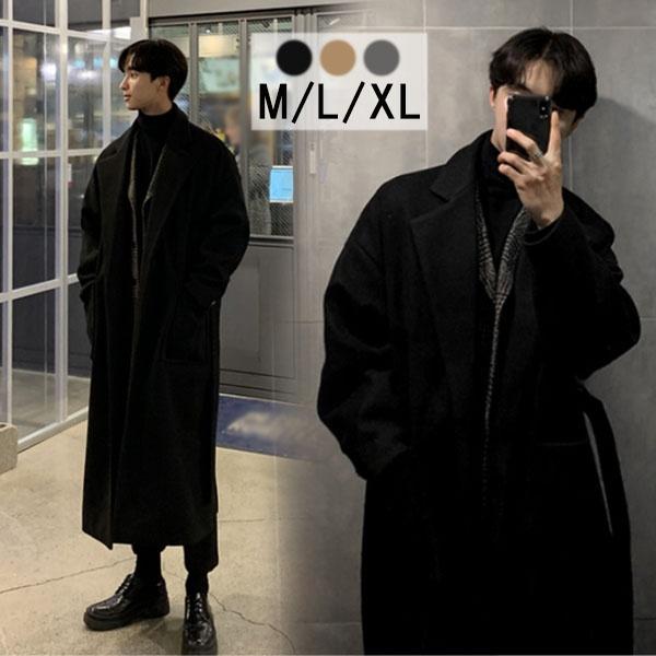 【送料無料】チェスターコート メンズ 3カラー コート アウター 韓国風 ステンカラー カジュアル シンプル 春秋 秋冬 ゆったり 防寒 暖かい かっこいい 彼氏 プレゼント ギフト 20代 30代 M/L/XL グレー ベージュ