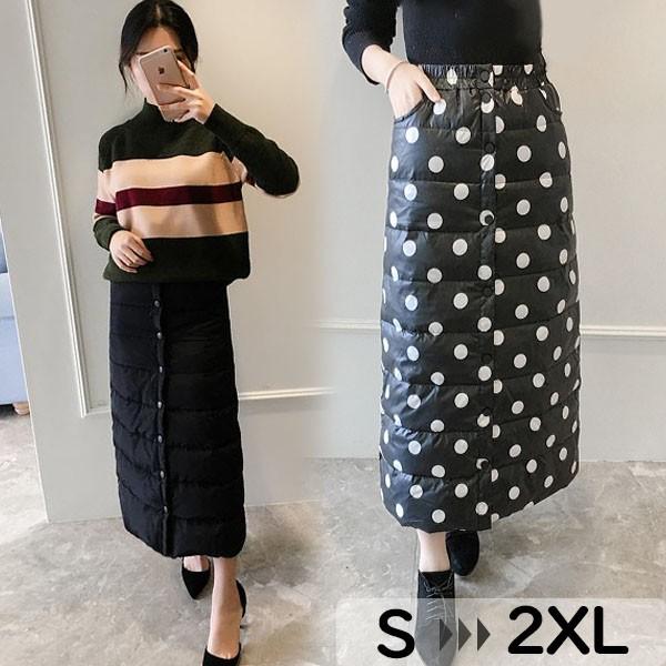 【送料無料】軽量 防風 ダウンスカート 大きいサイズ レディース ダウン90% ポケット付き ロング丈 秋冬 防寒 きれいめ 暖かい ボトムス 黒 撥水 下着