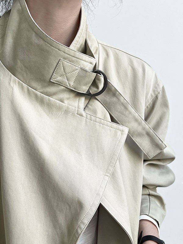 スタンドカラーコート スプリングコート トレンチコート レディース 春