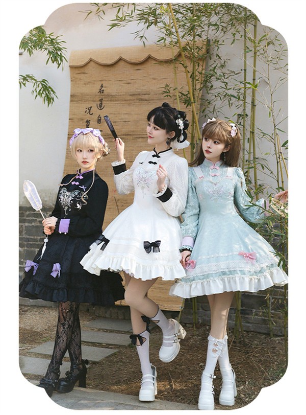 中華風 ロリータ チャイナドレス ワンピース Aライン Lolita