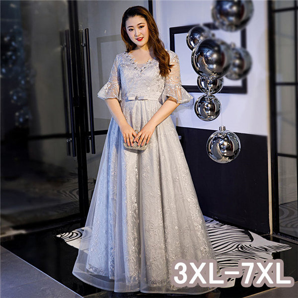 【送料無料】ウェディングドレス 大きいサイズ 大人 ピアノ 発表会 ロングドレス 演奏会 結婚式 ワンピース 成人式ドレス 同窓会 ドレス 結婚式 母親 ドレス 袖あり レース パーティドレス 披露宴 呼ばれ 演奏会ドレス お呼ばれドレス