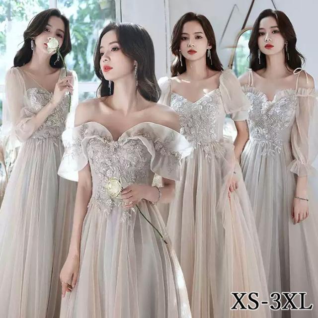 ブライズメイド ドレス 袖付き 二次会 大きいサイズ 結婚式 体型カバー 半袖 フリル オフショルダー 謝恩会 二次会 卒業式 花嫁 ピアノ 発表会 ドレス 演奏会 20代 30代 40代