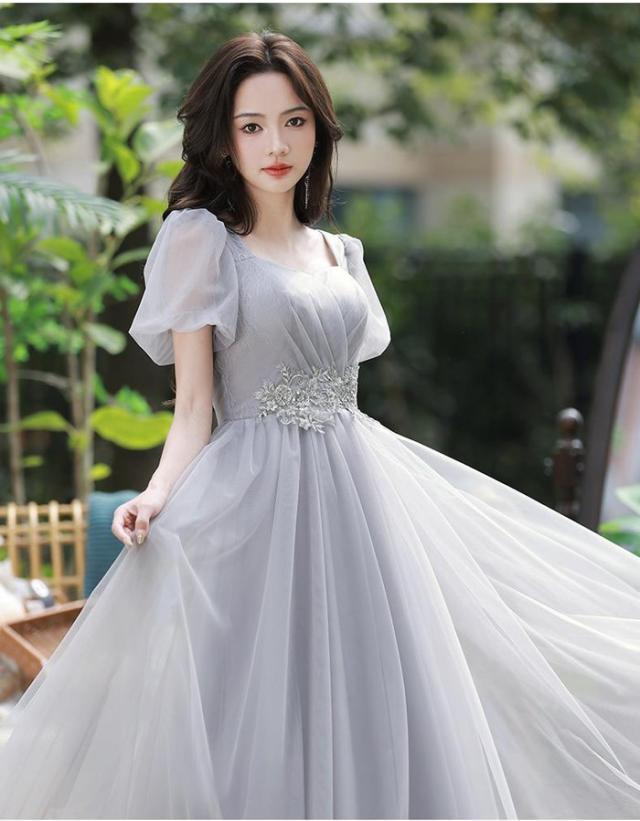 ブライズメイド ドレス 大人 花柄 ピアノ 発表会 ロングドレス 演奏会