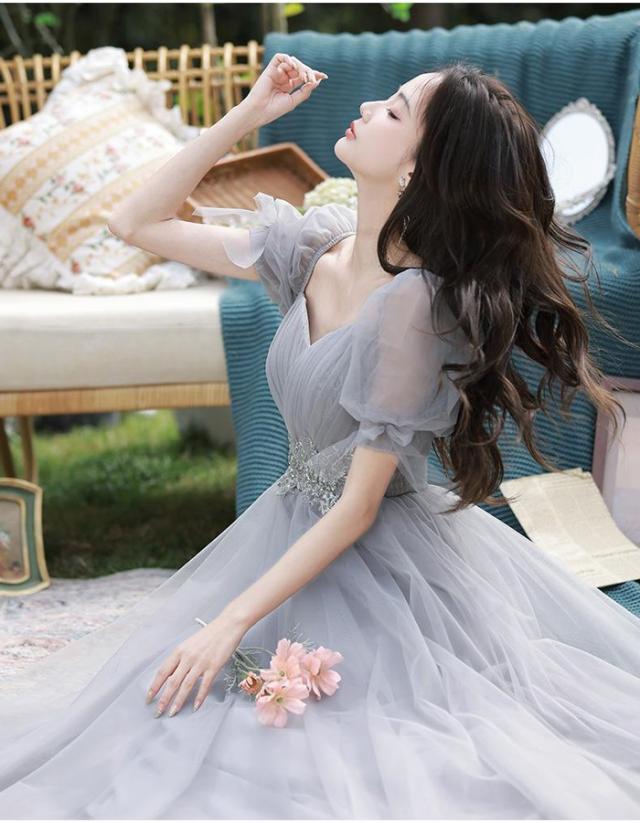 ブライズメイド ドレス 大人 花柄 ピアノ 発表会 ロングドレス 演奏会