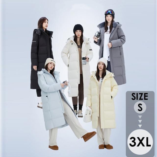 ダウンコート レディース ロング aライン おしゃれ 超ロング 冬 ベンチコート ダウンジャケット フード付き スタンドカラー 着痩せ 撥水 大きいサイズ 黒ブラック 厚手 防寒 ジップアップ アウター