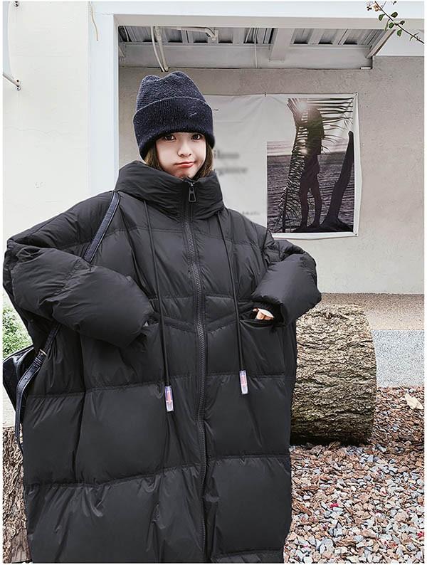 ダウンコート レディース ダウンジャケット 90％ダウン Aライン 帽子