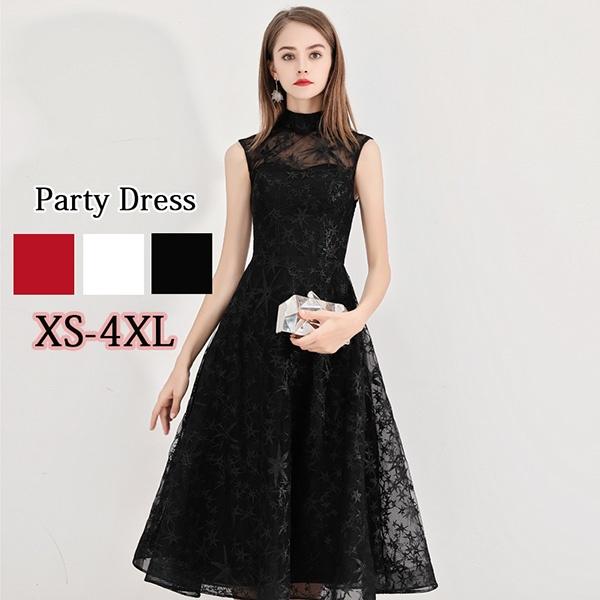 【送料無料】フォーマル ドレス  発表会 ハイネック パーティードレス 結婚式 ドレスファスナータイプ ワンピース 大きいサイズ ミモレ丈 ホワイト ワインレッド