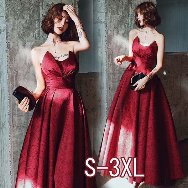 【送料無料】エレガント ドレス 大人 ペアトップ ピアノ 発表会  体型カバー 編み上げ ロング丈 パーティー 演奏会 結婚式 ワンピース 大きいサイズ 成人式 同窓会 母親 お呼ばれ 20代 30代